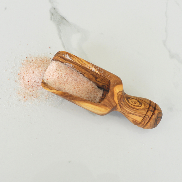 Olive Wood Salt Scoop - 4.75" - Naturally Med